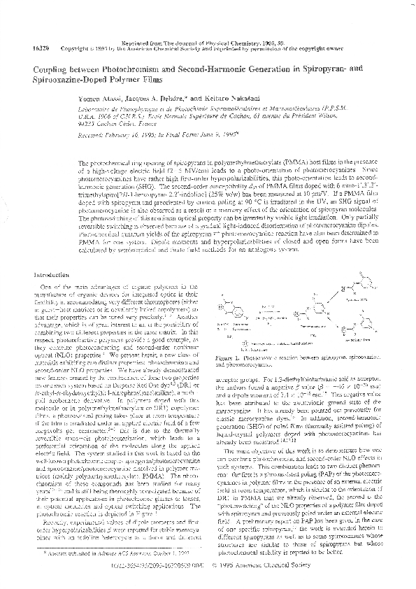 Coupling between Photochromism and Second-Harmonic Generation in ...