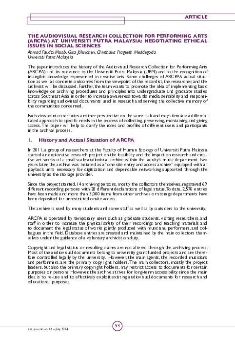 Musib, Ahmad Faudzi, Gisa Jähnichen and Chinthaka Prageeth Meddegoda ...