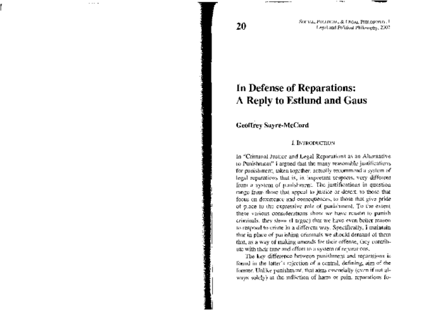(PDF) Criminal Justice and Legal Reparations as an Alternative to ...