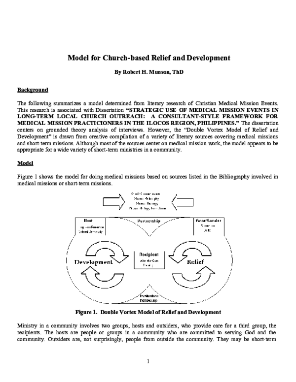 (PDF) Model for Church-based Relief and Development