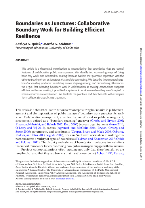 (PDF) Boundaries as Junctures: Collaborative Boundary Work for Building ...