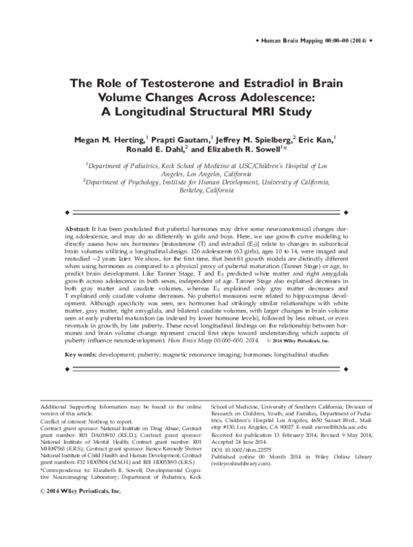 (PDF) The role of testosterone and estradiol in brain volume changes ...