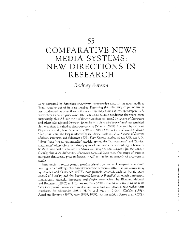 (PDF) Comparative News Media Systems