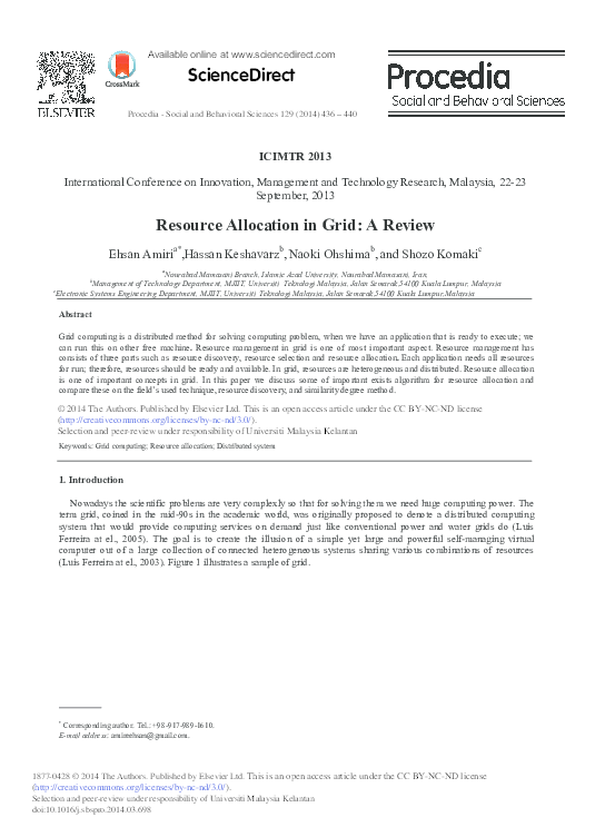 (PDF) Resource Allocation in Grid: A Review