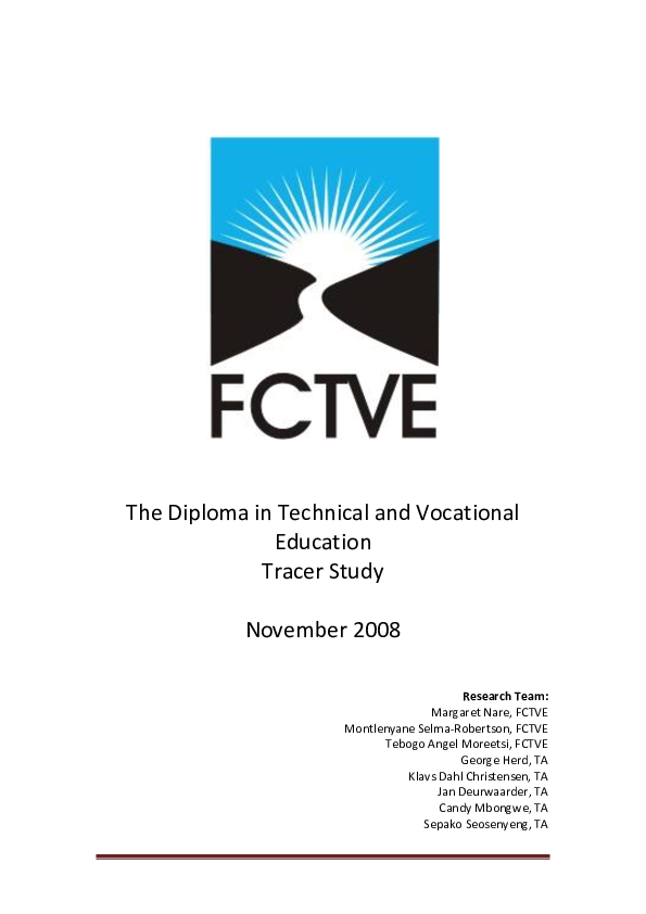 (DOC) TVET teachers graduates tracer study Botswana