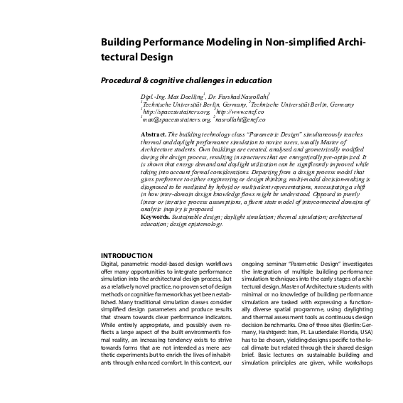 (PDF) Building Performance Modeling in Non-simplified Architectural ...