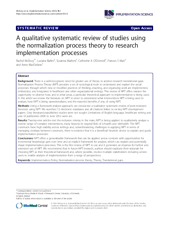 (PDF) A qualitative systematic review of studies using the ...