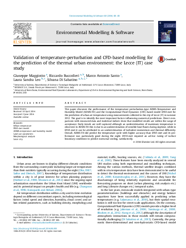 (PDF) Validation of temperature-perturbation and CFD-based modelling ...