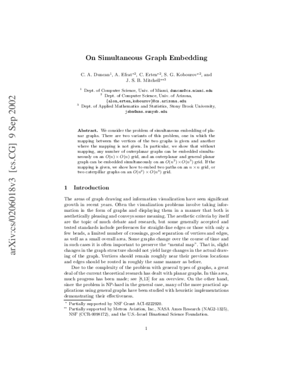 (PDF) On Simultaneous Graph Embedding