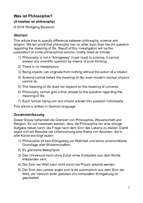 Was ist Philosophie?