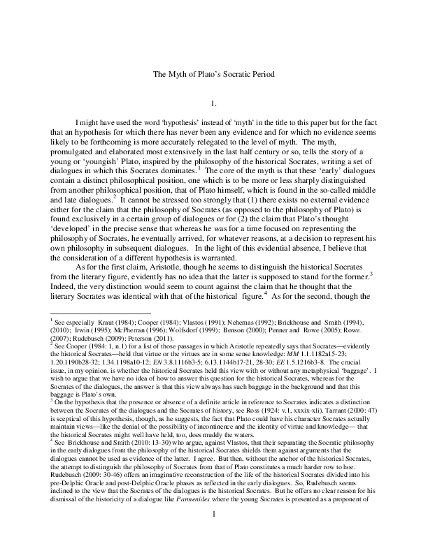 The Myth of Plato's Socratic Period