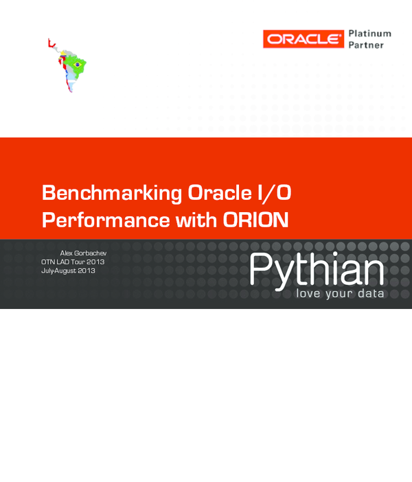 (PDF) Benchmarking Oracle I/O Performance with ORION