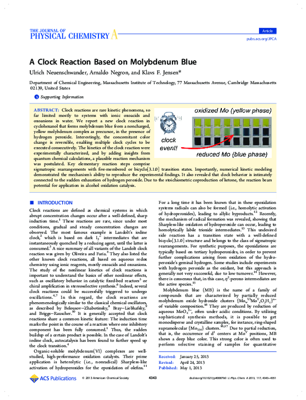 (PDF) A Clock Reaction Based on Molybdenum Blue