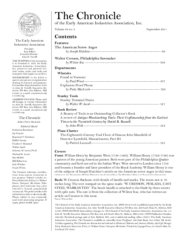 (PDF) Walter Cresson, Philadelphia Sawmaker by Wiktor Kuc