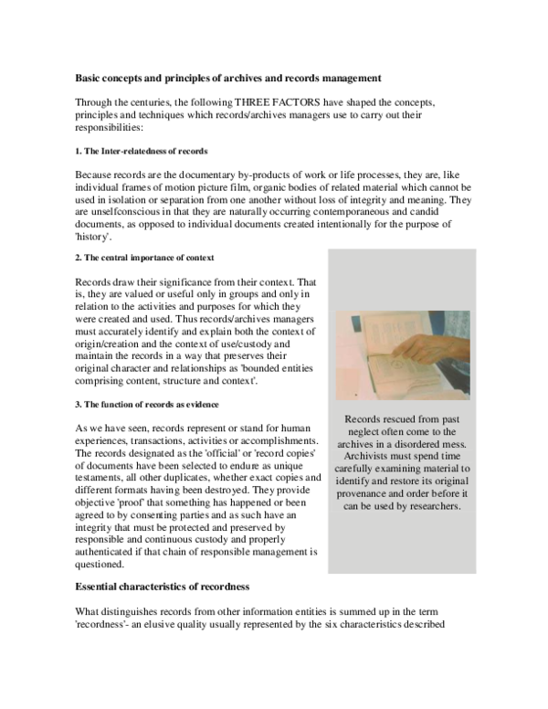 (DOC) Basic concepts and principles of archives