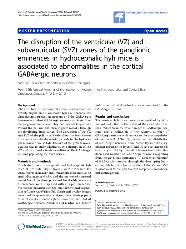 (PDF) The disruption of the ventricular (VZ) and subventricular (SVZ ...