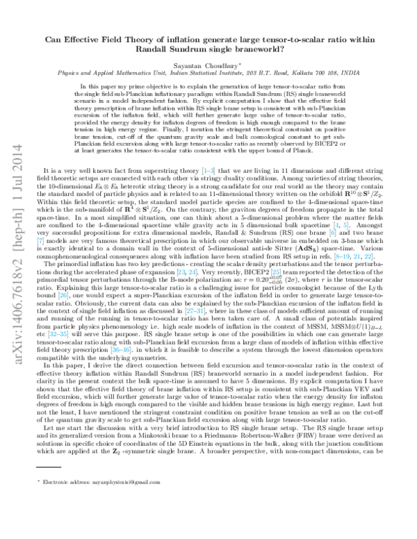 Pdf Can Effective Field Theory Of Inflation Generate Large Tensor To Scalar Ratio Within