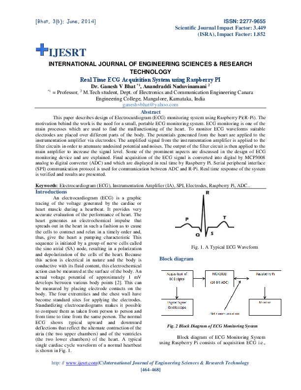 (PDF) Real Time ECG Acquisition System using Raspberry PI
