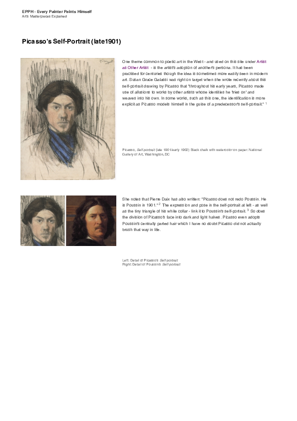 (PDF) Picasso's Self-Portrait (late 1901)