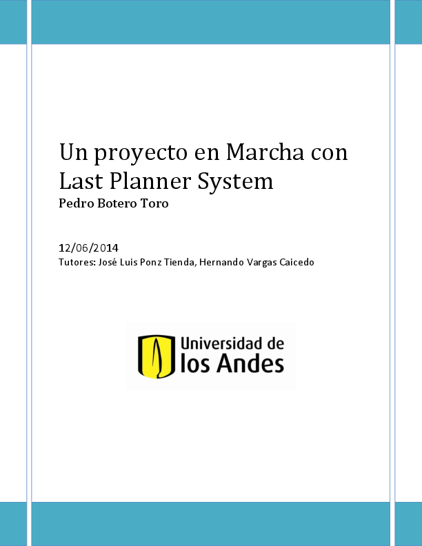 (PDF) Un proyecto en Marcha con Last Planner System