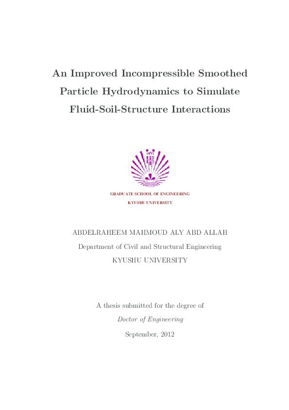 (PDF) An Improved Incompressible Smoothed Particle Hydrodynamics to Simulate Fluid-Soil ...
