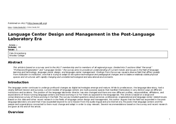 (PDF) Language Center Design and Management in the Post-Language ...