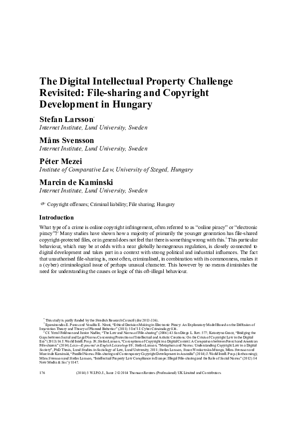 (PDF) The Digital IP Challenge Revisited – File-sharing and Copyright ...
