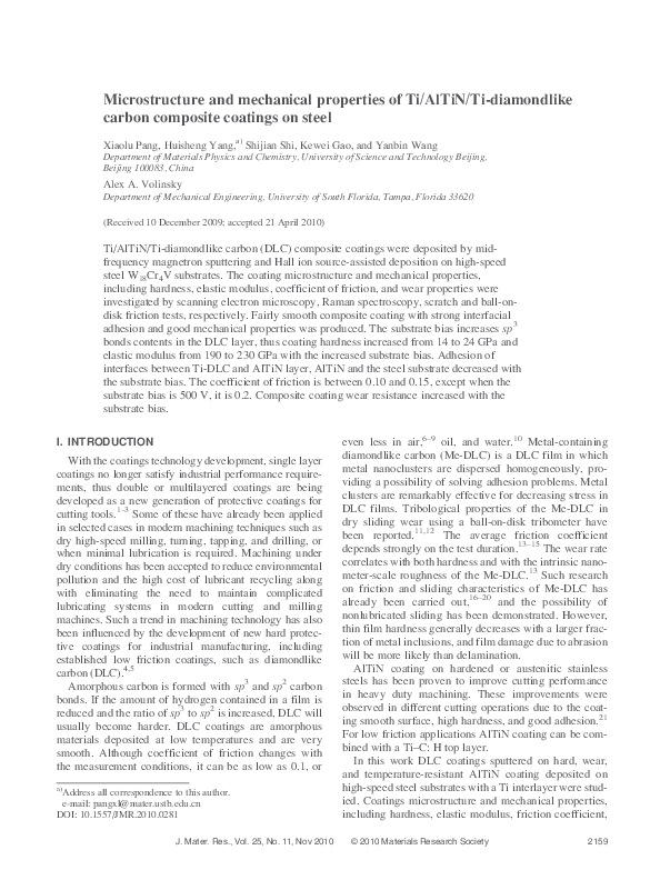 (PDF) Microstructure and Mechanical Properties of Ti/AlTiN/Ti ...