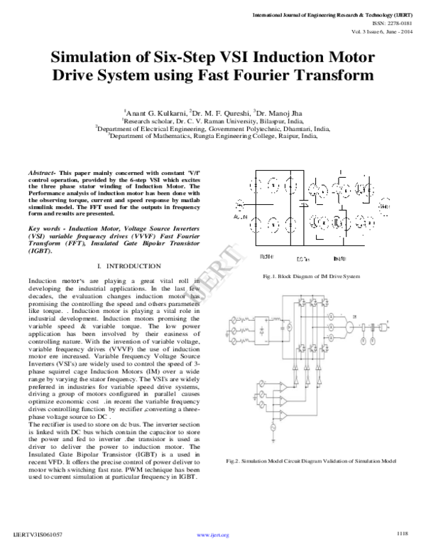 (PDF) SIMULATION OF SIX-STEP VSI INDUCTION MOTOR DRIVE SYSTEM USING ...