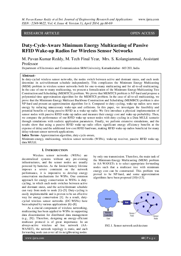 (PDF) Duty-Cycle-Aware Minimum Energy Multicasting of Passive RFID Wake-up Radios for Wireless ...