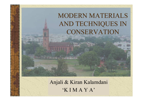 (PDF) MODERN MATERIALS AND TECHNIQUES IN CONSERVATION