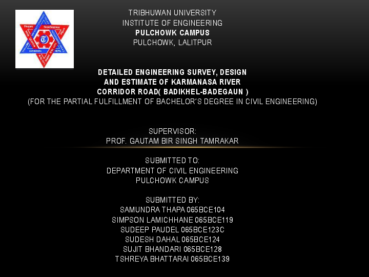 (PPT) Presentation for Road Project (Survey, Design and Estimate)