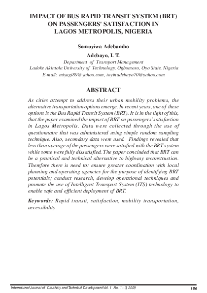 (PDF) Impact of bus rapid transit abstract to be use