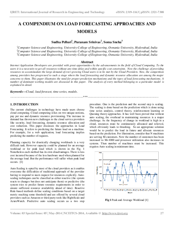 Pdf A Compendium On Load Forecasting Approaches And Models