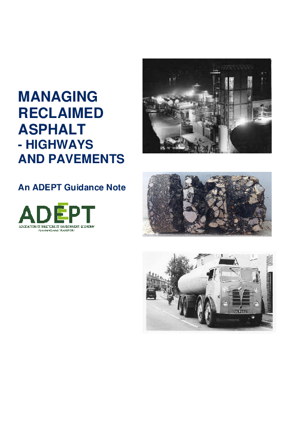 (PDF) Managing Reclaimed Asphalt -highways and pavements An ADEPT ...