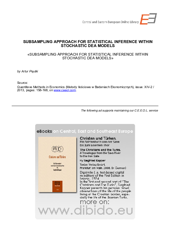 Subsampling Approach For Statistical Inference Within Stochastic Dea Models