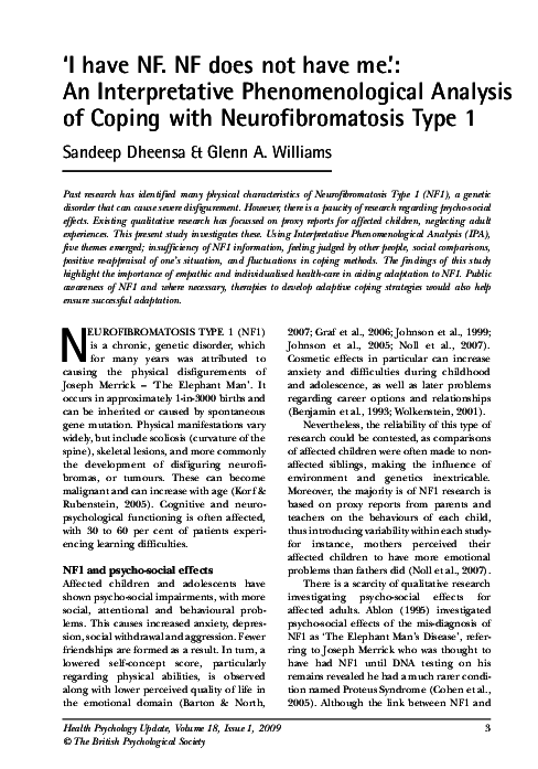 (PDF) 'I have NF. NF does not have me': an interpretative ...