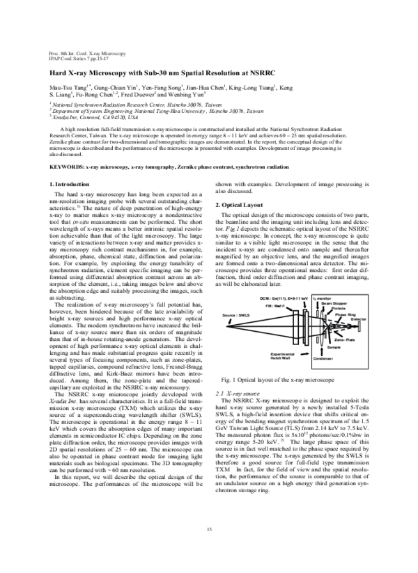(PDF) Hard X-ray Microscopy with sub 30 nm Spatial Resolution