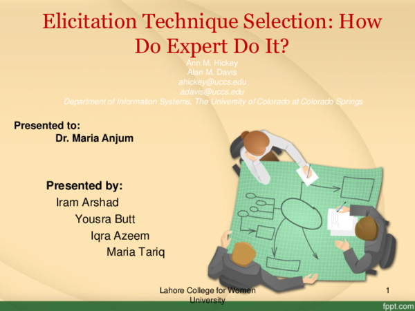 (PPT) Elicitation Technique Selection: How Do Expert Do It?
