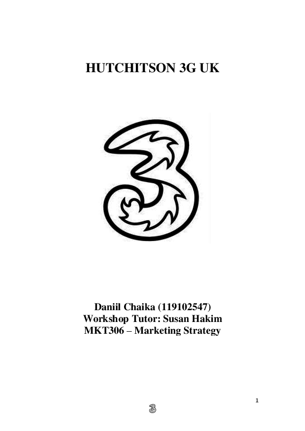 (DOC) HUTCHITSON 3G UK - marketing analysis and mix