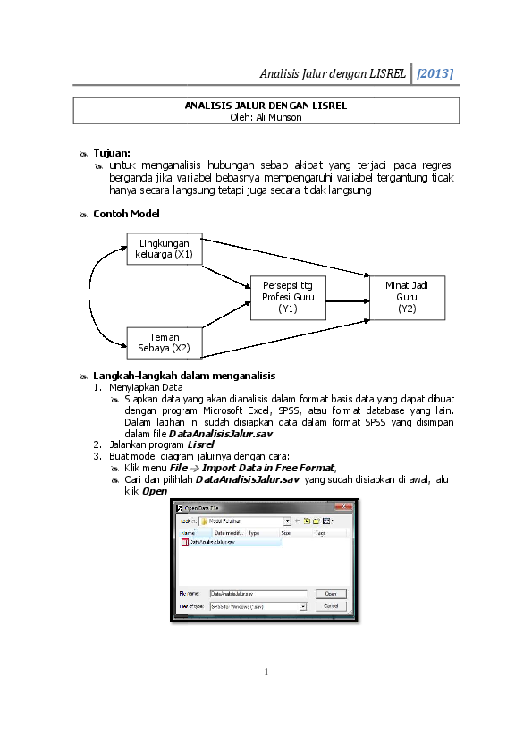 (PDF) ANALISIS JALUR DENGAN LISREL