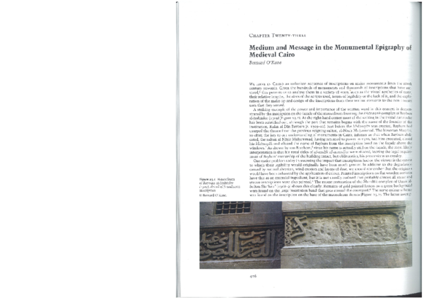 (PDF) Medium and Message in the Monumental Epigraphy of Medieval Cairo