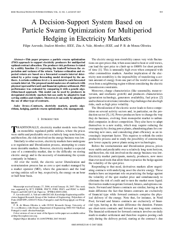 Pdf A Decision Support System Based On Particle Swarm Optimization