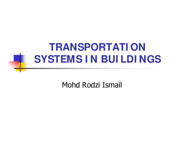 (PDF) TRANSPORTATION SYSTEMS IN BUILDINGS