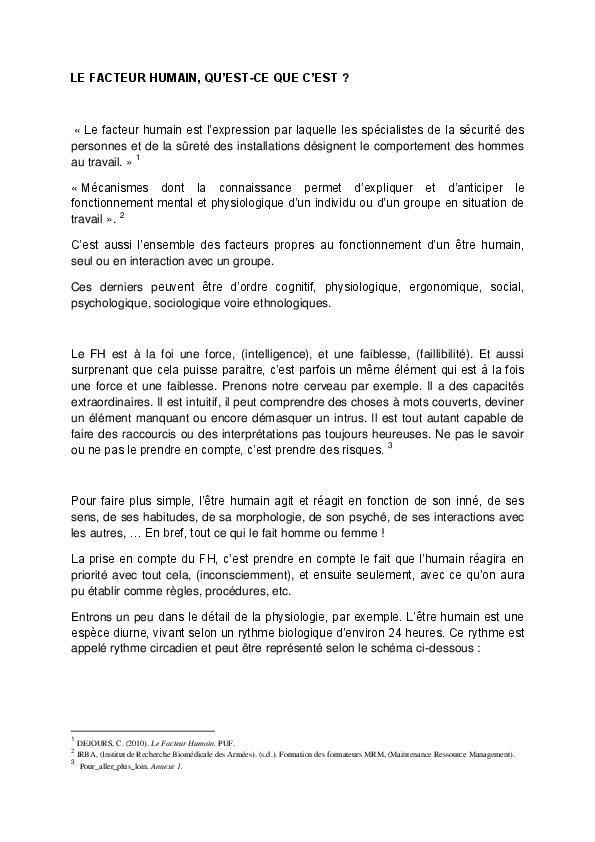 (PDF) LE FACTEUR HUMAIN, QU'EST-CE QUE C'EST