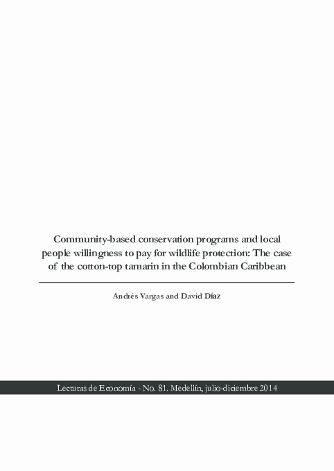 (PDF) Community-based conservation programs and local people ...