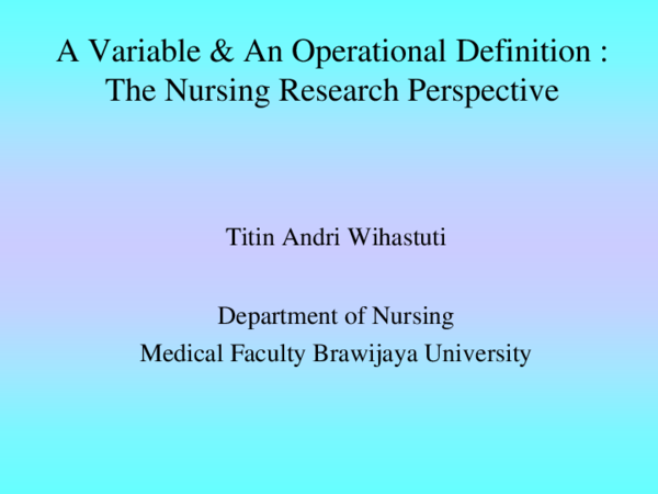 (PPT) Variables and An Operational Definition 2