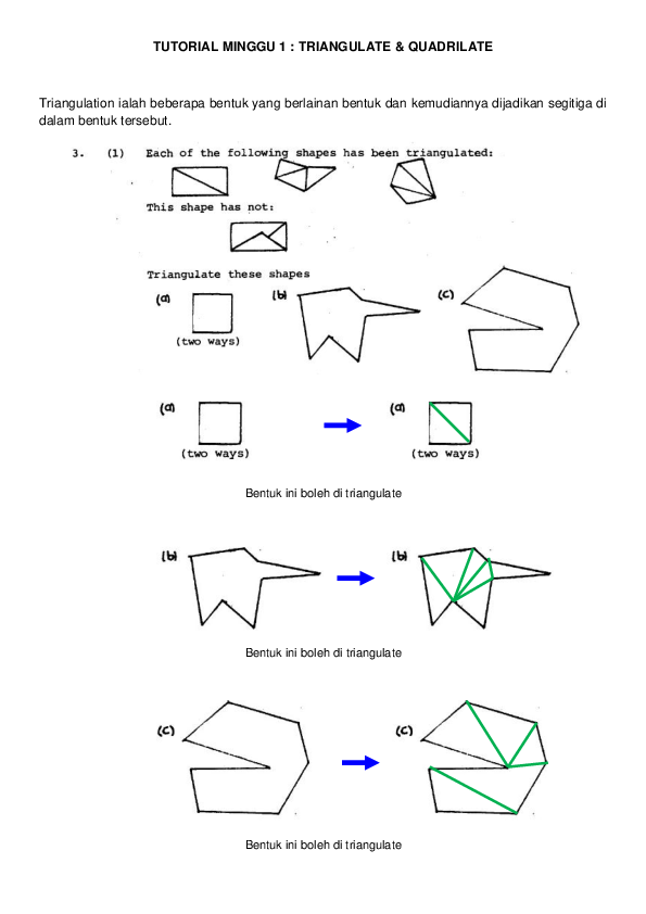 (DOC) TUTORIAL MINGGU 1 : TRIANGULATE & QUADRILATE