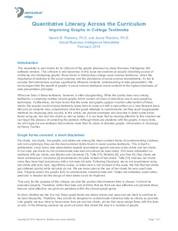 (PDF) Quantitative Literacy Across the Curriculum Improving Graphs in ...