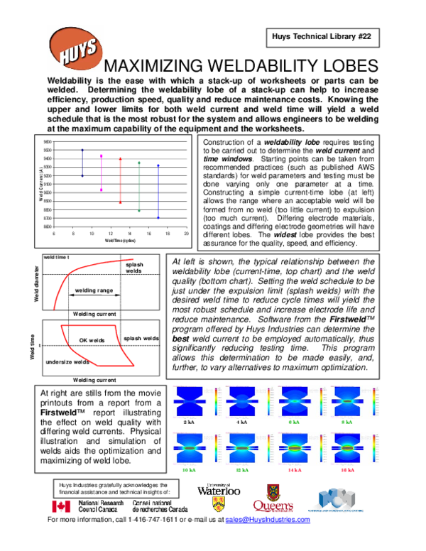 (PDF) MAXIMIZING WELDABILITY LOBES